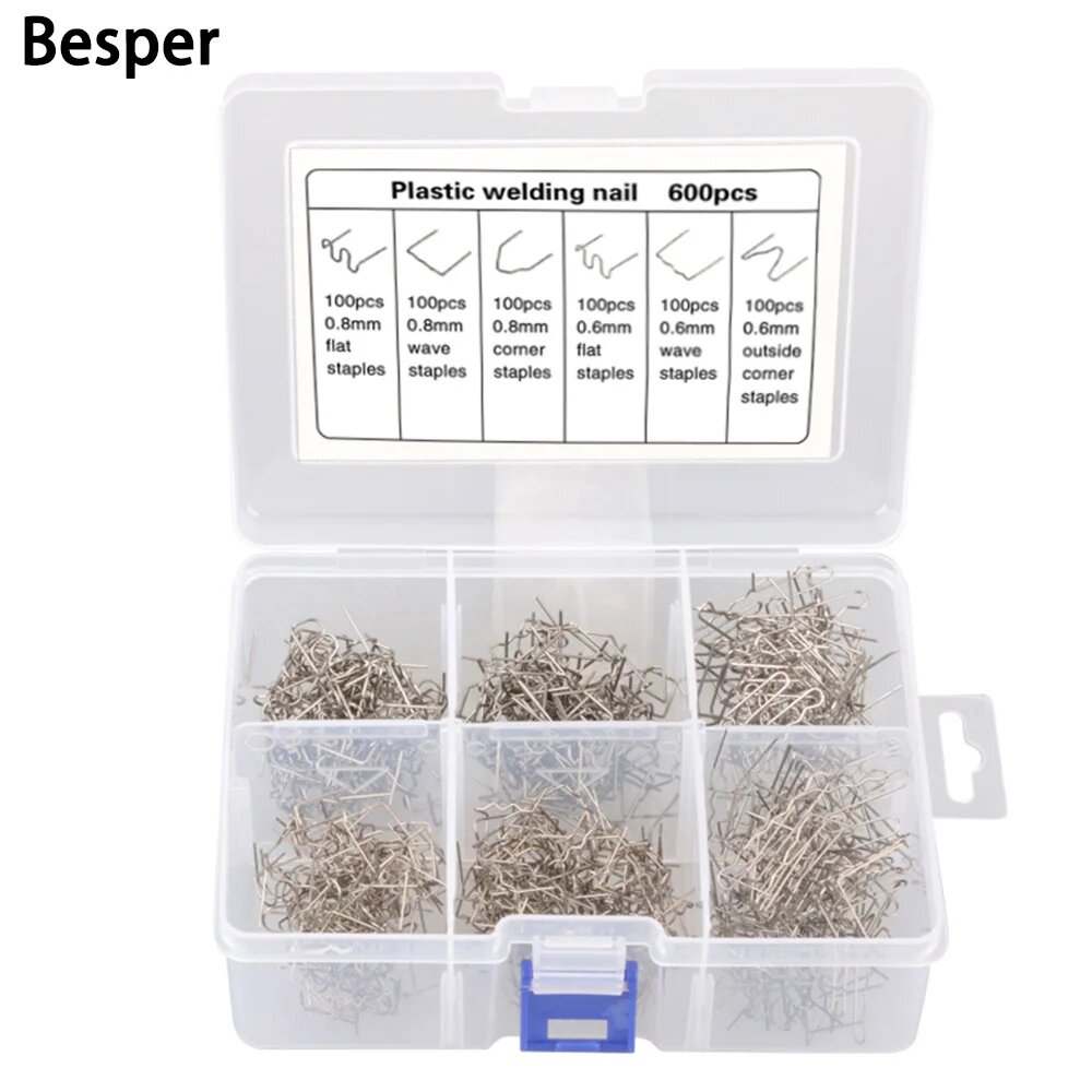 Горячие скобы Besper для ремонта пластика 400/600/800 шт. 600Pcs