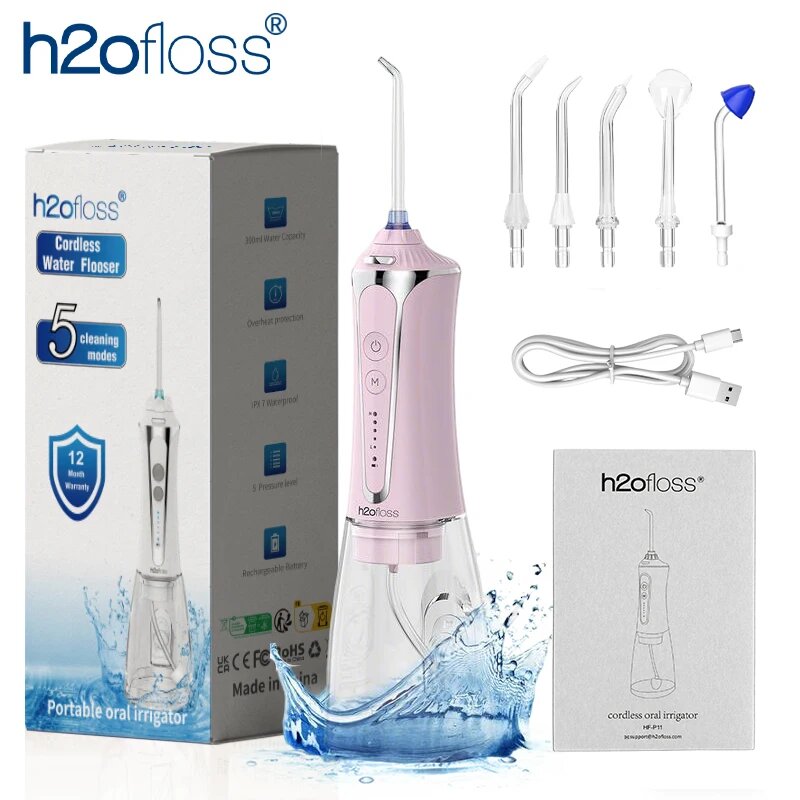 Портативный ирригатор H2ofloss Pink