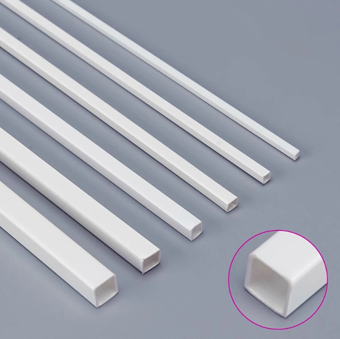 Квадратные трубы из АБС-пластика 3*3/4*4/5*5/6*6 мм 250 мм белые 3x3x250mm, 5Pcs