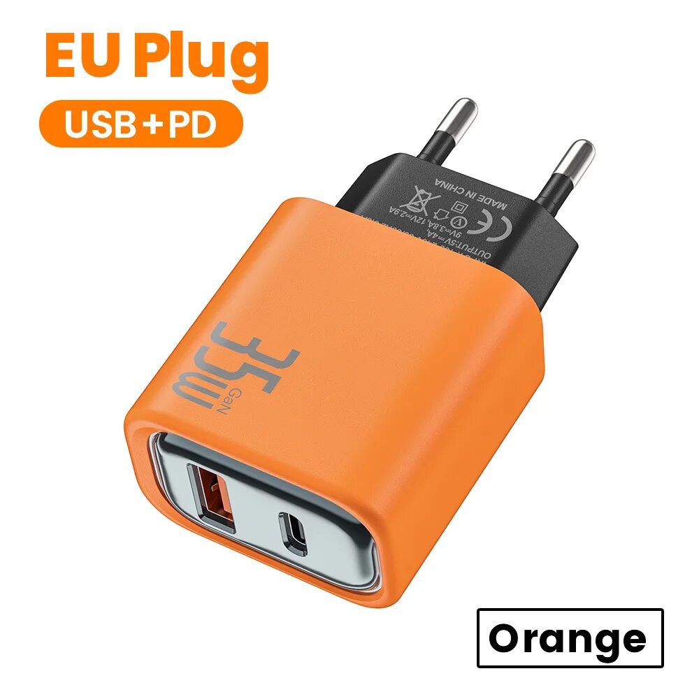 Зарядное устройство EU Orange 35W USB PD