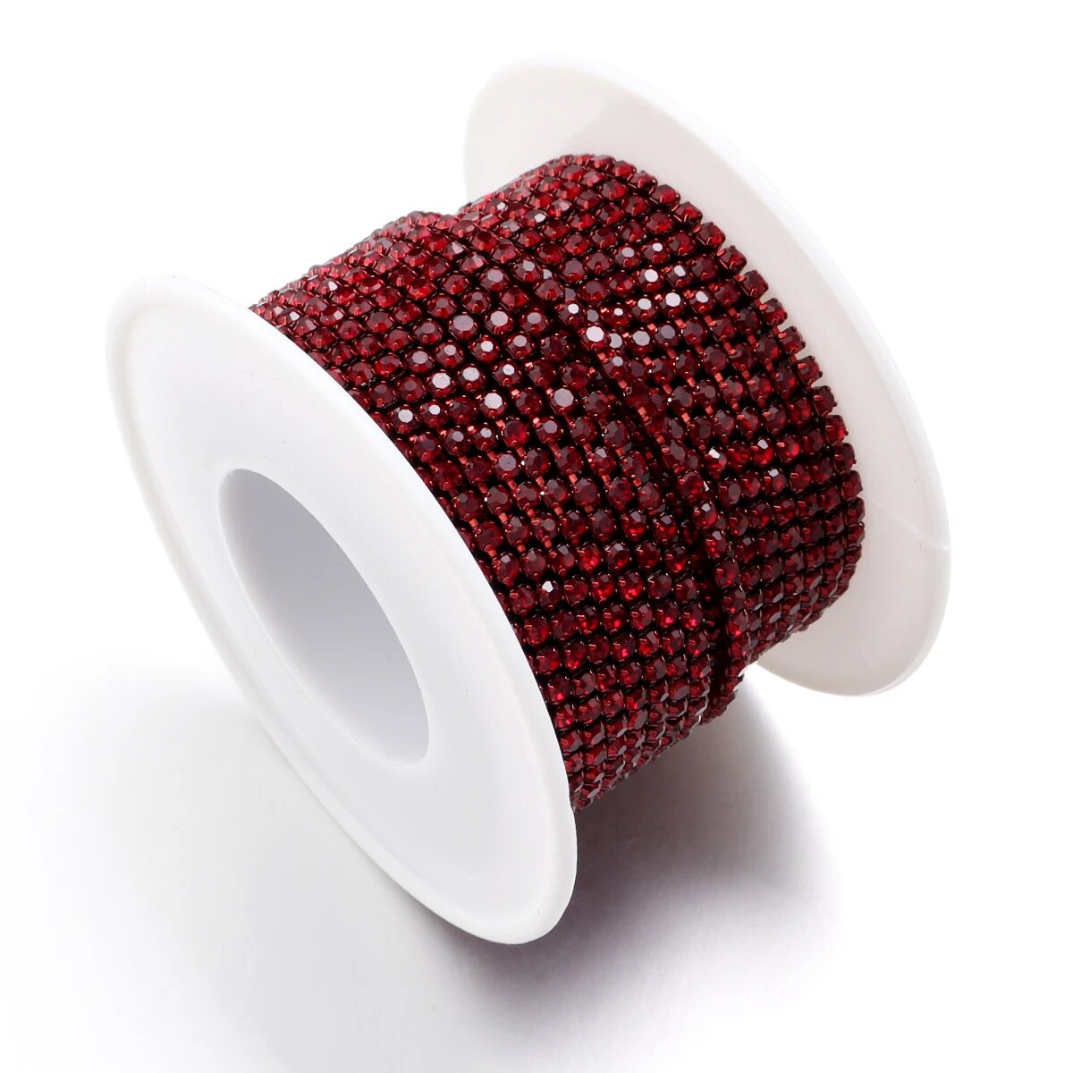 Цветная хрустальная цепочка со стразами для пошива Бордовый, 2mm 10yards, Dark red