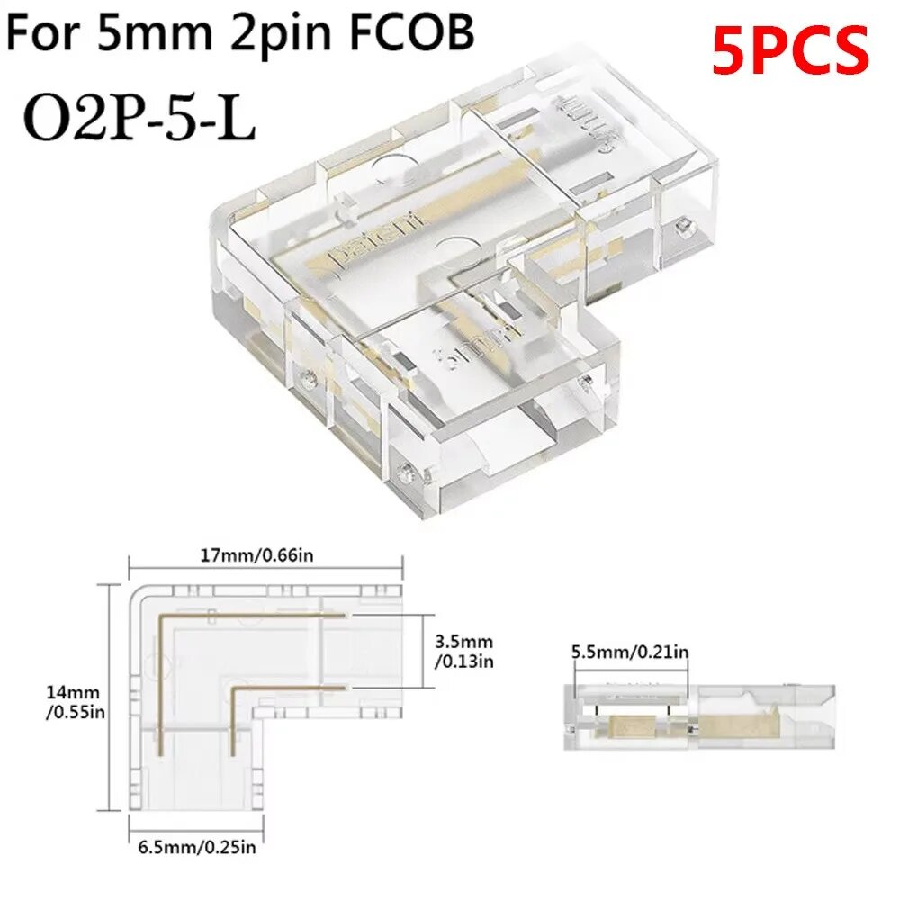 Мини разъемы для светодиодной ленты COB, 2/3/4 контакта, 5 шт. 5Pcs O2P-5-L
