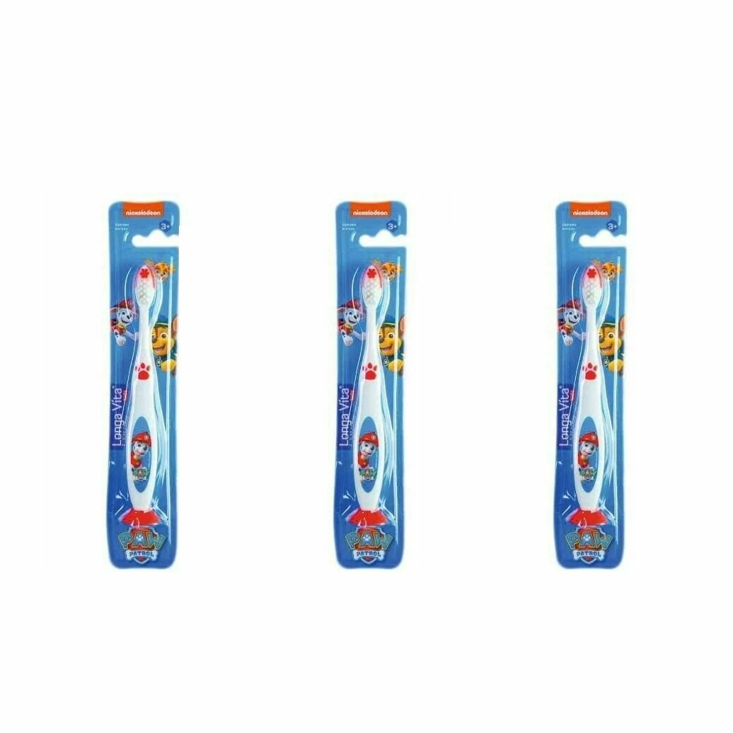 Longa Vita Зубная щетка детская Paw Patrol, 0+, 3 шт