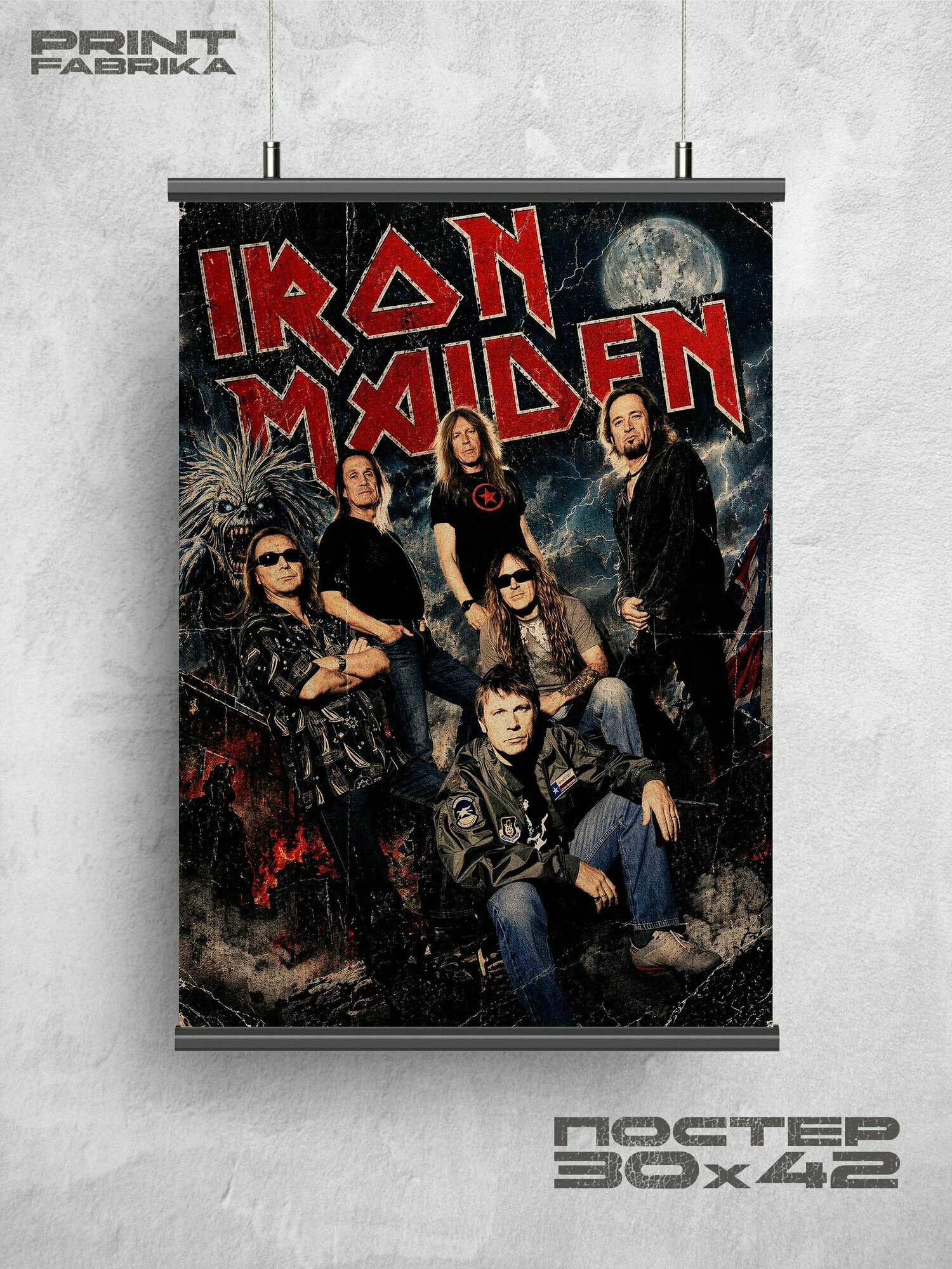 Постер на стену "Iron Maiden" - 30х42 см - А3