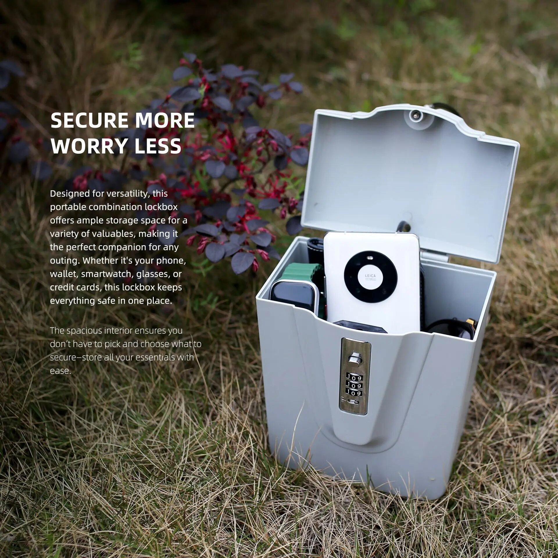 Портативный пляжный сейф Beach Safe Box Зеленый, White