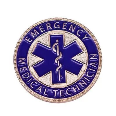 Медзначок звезда жизни EMT синий металл универсальный
