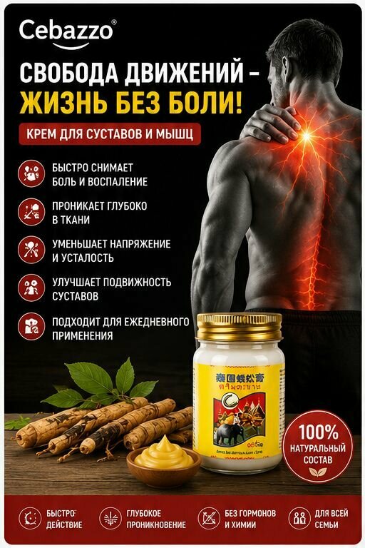Мазь от боли в плечевом суставе и плечевых мышцах 55 мл