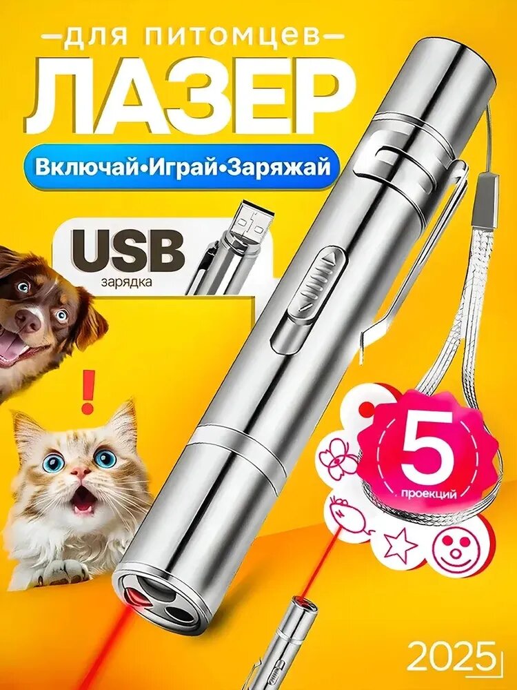 Лазерная указка SimpleShop для кошек и собак с USB зарядкой