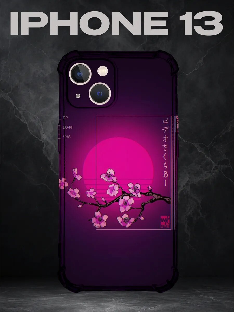 Чехол на IPHONE 13 с принтом PINTEREST Япония Неон