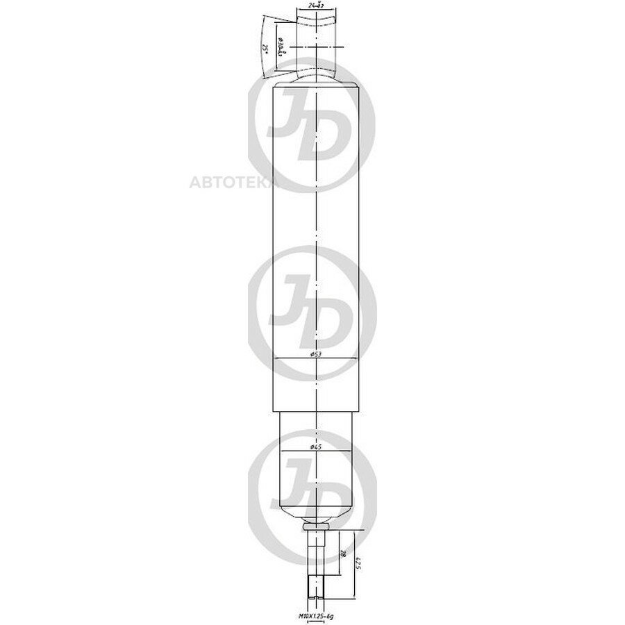 Амортизатор газомасляный задний /344226/ JUST DRIVE JAA0057 TOYOTA Previa (R1, R2) 2WD, 4WD 90-, Estima 90-, Lucida 90-, Tarago 90-;