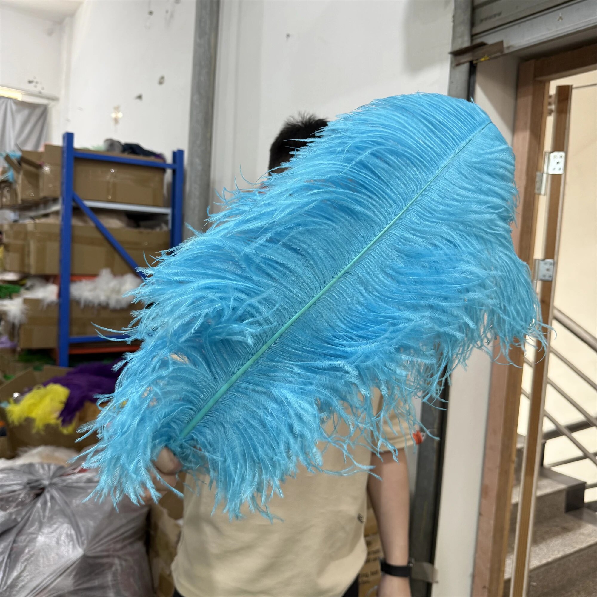 Страусиные перья WqlcraftS 15-60 см, набор из 10 штук 15-20cm 6-8inch, Голубой, sky Blue