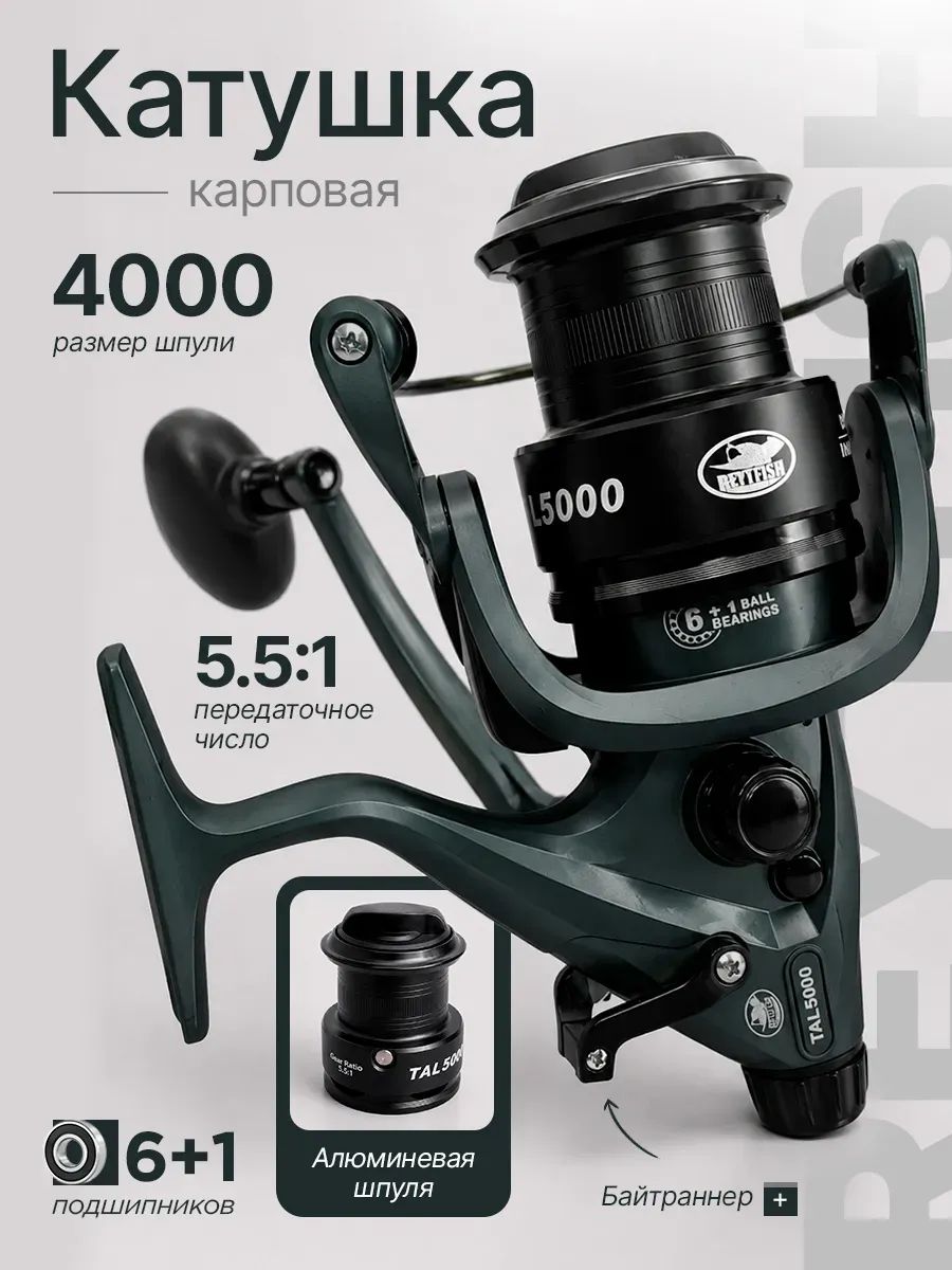 Катушка для спиннинга и фидера и рыбалки 4000