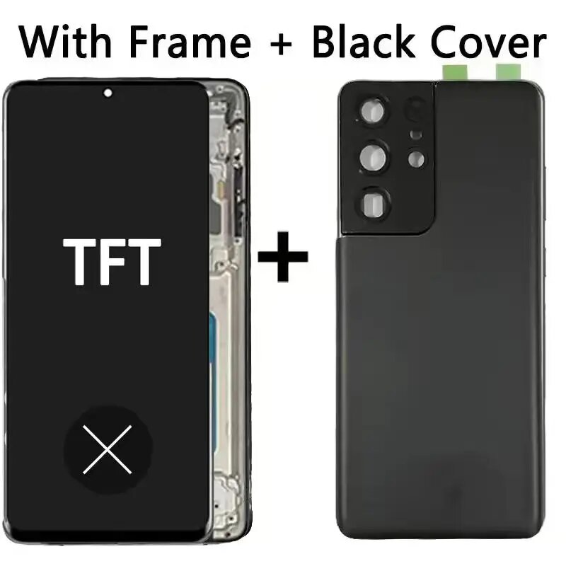 6,8 "Super AMOLED для Samsung S21 Ultra 5G G998 G998U Дисплей с сенсорным TFT Fram Black Cover