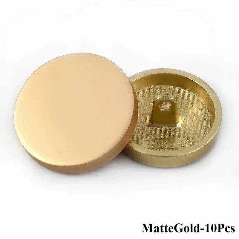 Пуговица металлическая 25 мм, MatteGold