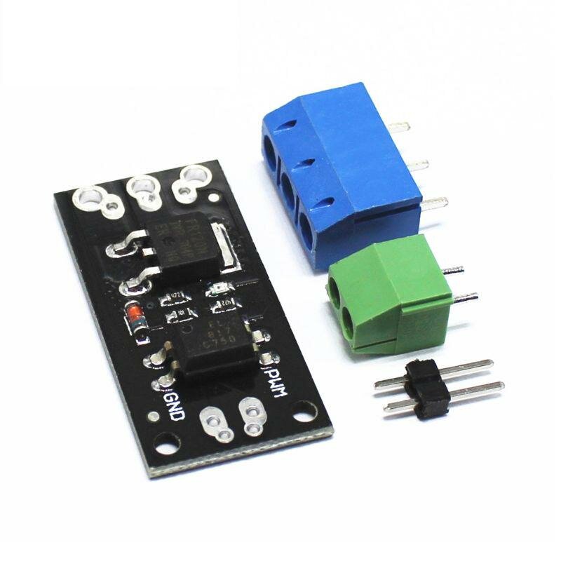 3шт. Модуль с транзистором MOSFET FR120N 100В 9.4А для коммутации с опторазвязкой