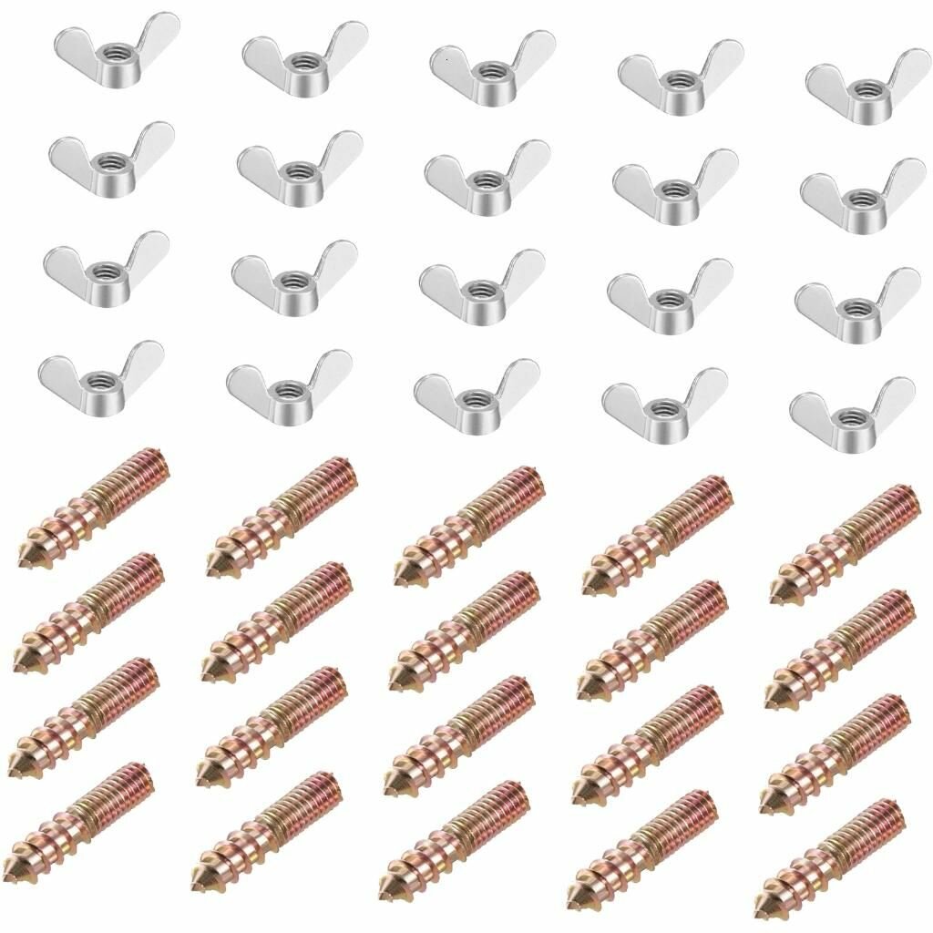 Гайка-бабочка M6 с двойной резьбой, 40 шт