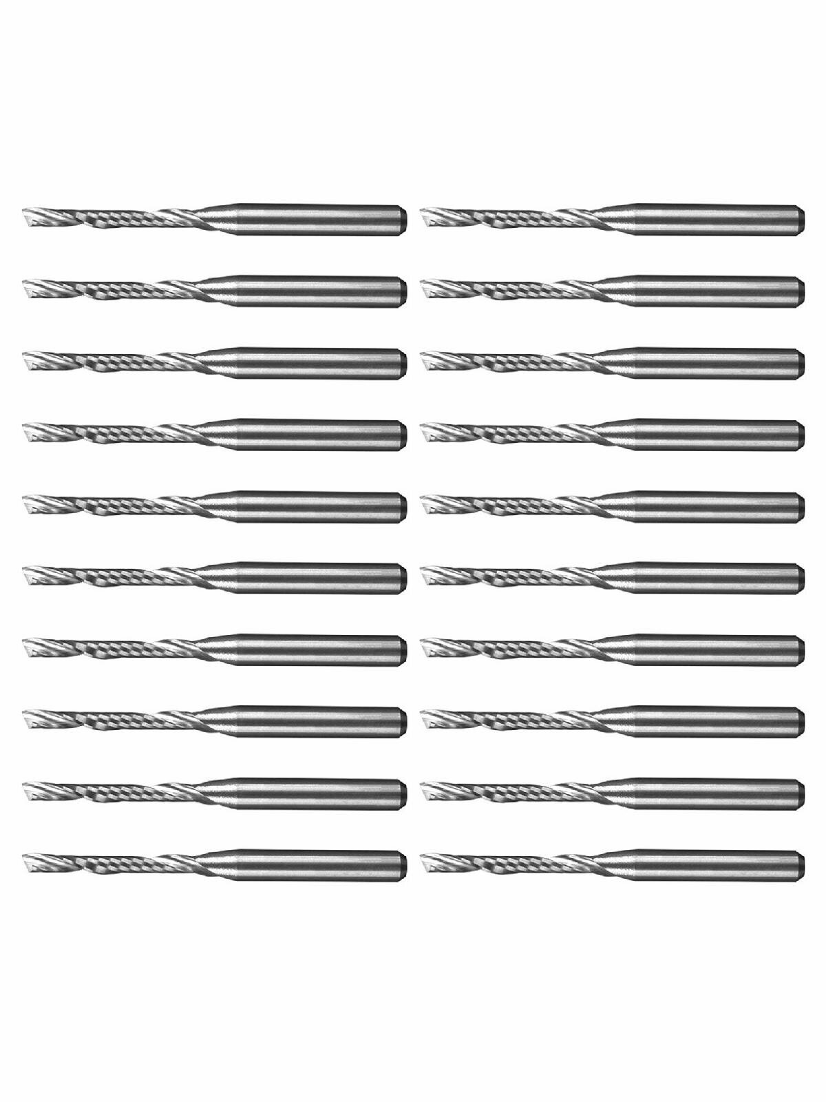 Упаковка из 20 Торцевых фрез с Карбидным хвостовиком Диаметром 2 мм / 2,5 мм для гравировки