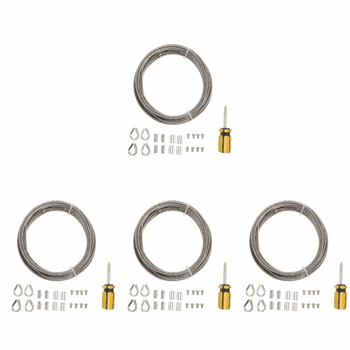 Комплект тросовых креплений из нержавеющей стали в наборе 4 наб для дома