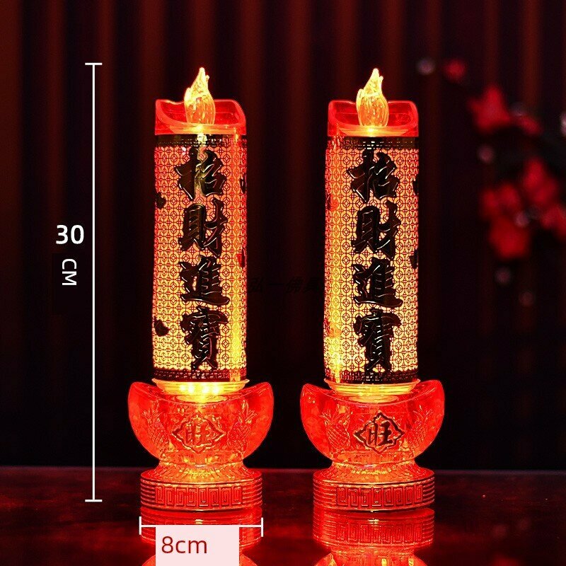 Электрические свечи для Бога Богатства, электрические подсвечники, вечные лампы, лампы для жертвоприношений,