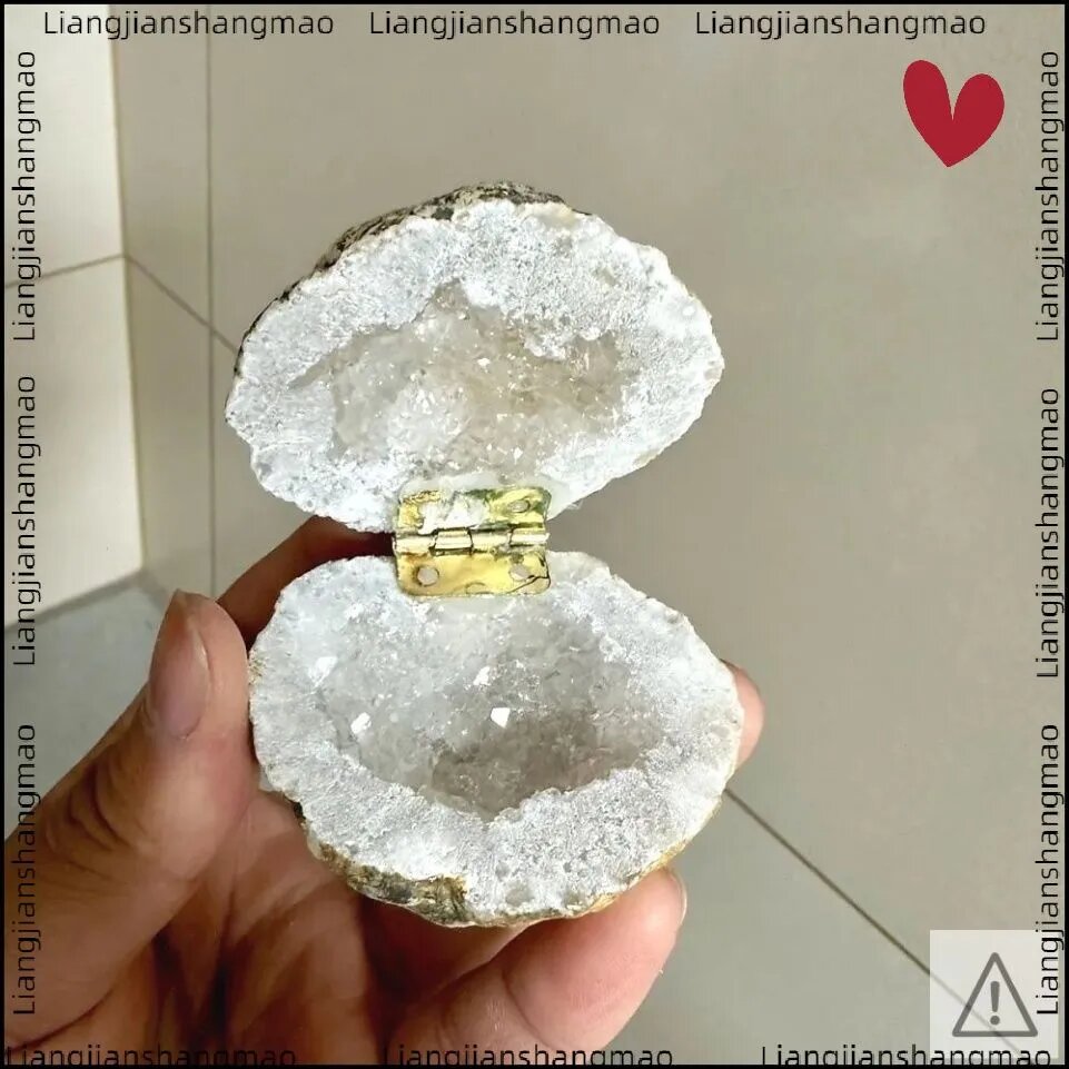 Шкатулка для колец из марокканского хрусталя 5-6cm для украшений, белая, круглая