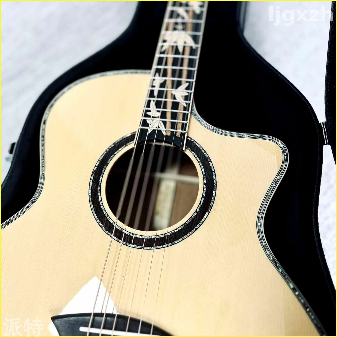 Эксклюзивная электроакустическая гитара с многофункциональным звукоснимателем, корпус полностью выполнен из дерева, размер 41 дюйм