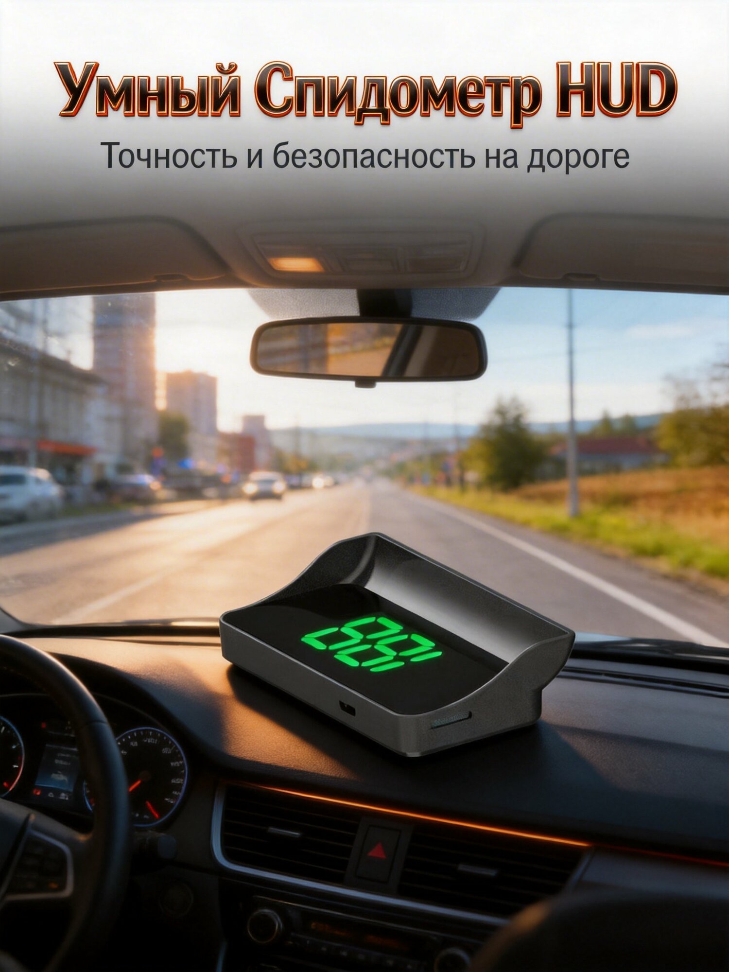 Спидометр на лобовом стекле, цифровой GPS HUD проектор с козырьком и крупными цифрами для автомобилей автобусов грузовиков велосипедов и самокатов