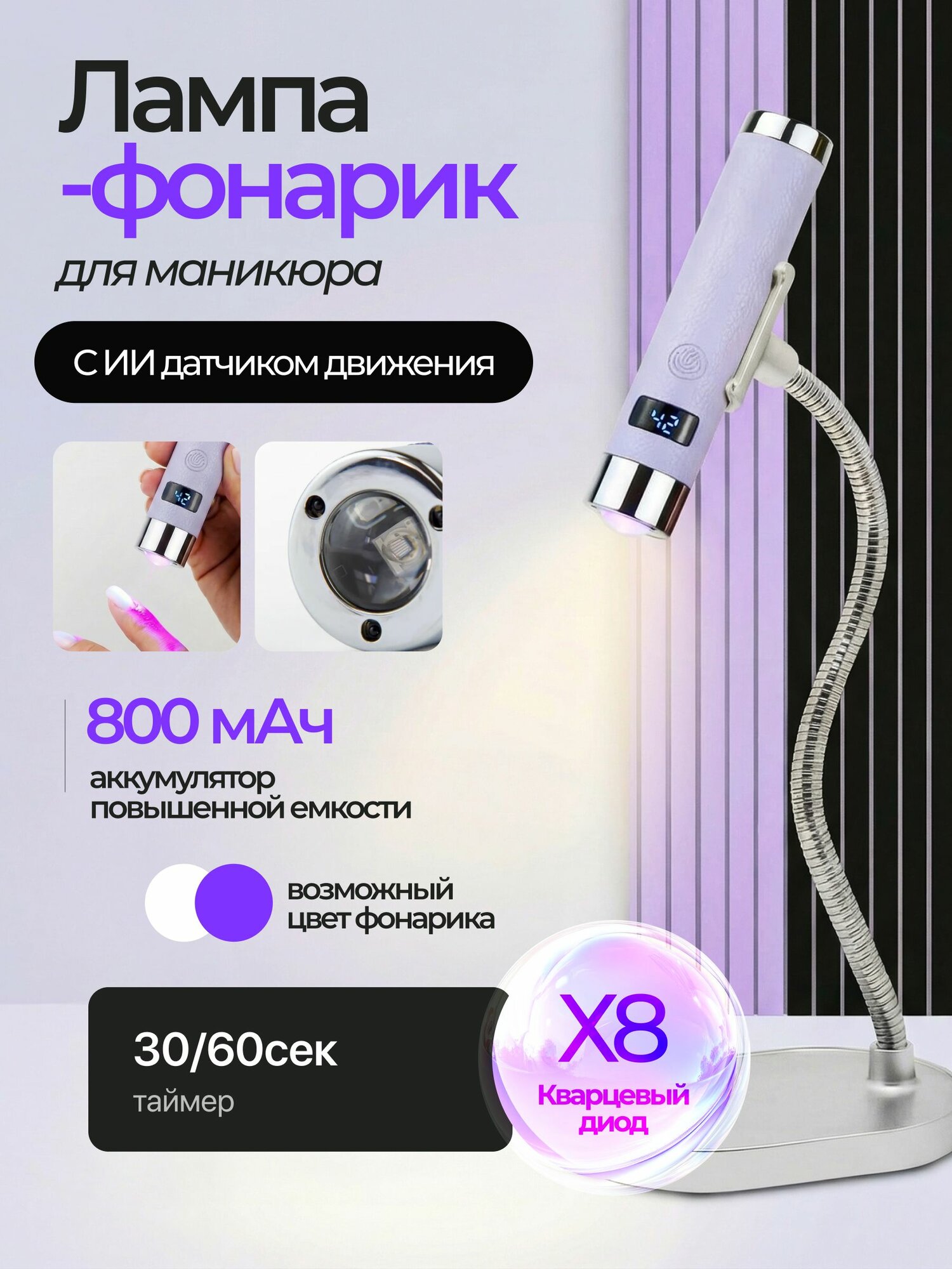 Лампа для маникюра профессиональная, лампа для ногтей