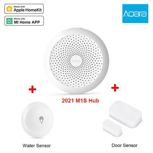 Aqara Smart Home Kits Gateway M1S Hub Датчик двери Датчик движения беспроводной переключатель Температурно-влажностный датчик датчик протечки Mihome Homekit-3 в 1 как на картинке DW