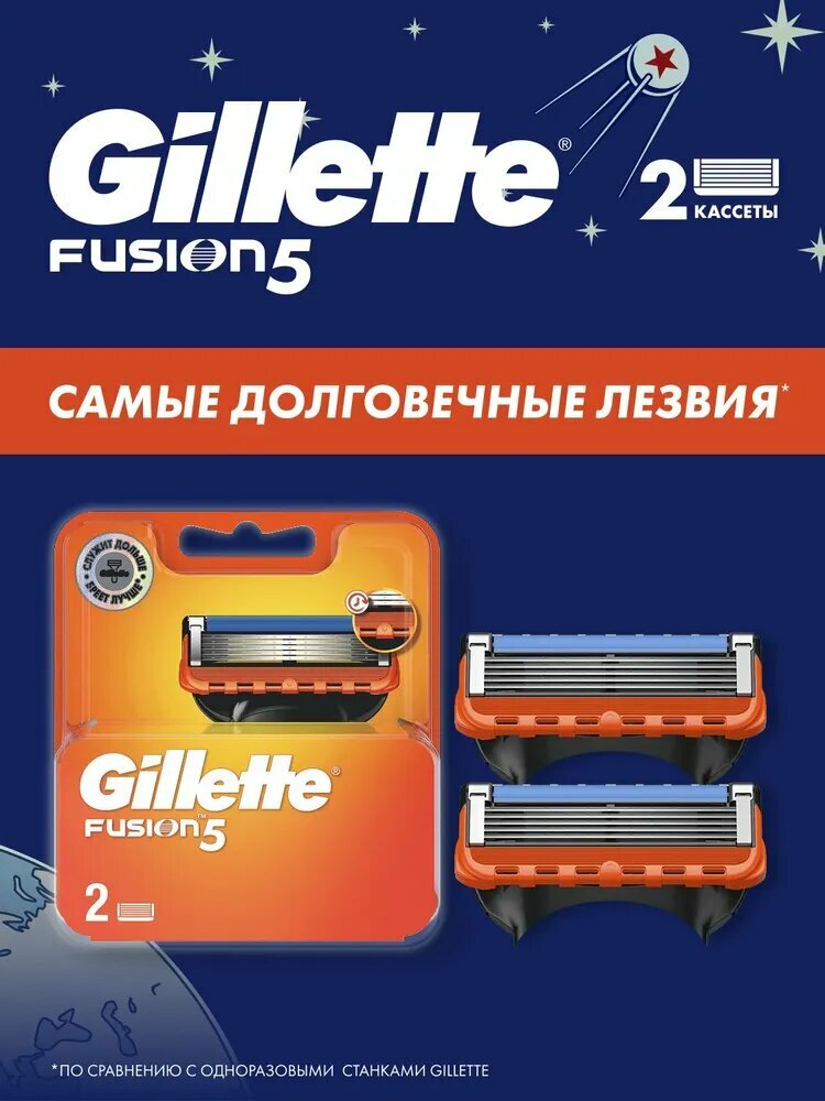 Сменные Кассеты Gillette Fusion5 Для Мужской Бритвы, 4 шт, с 5 лезвиями, c точным триммером для труднодоступных мест