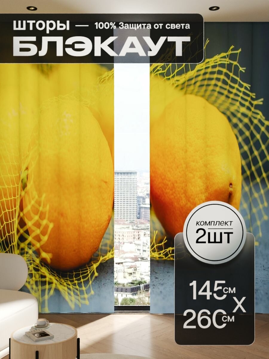 Шторы блэкаут 145x260 см 2 шт на окна плотные комплект