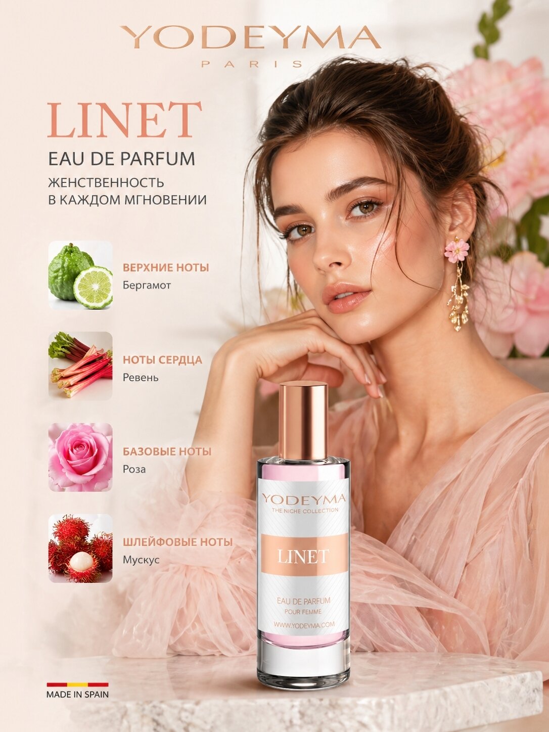 YODEYMA Парфюмерная вода женская LINET 15 мл