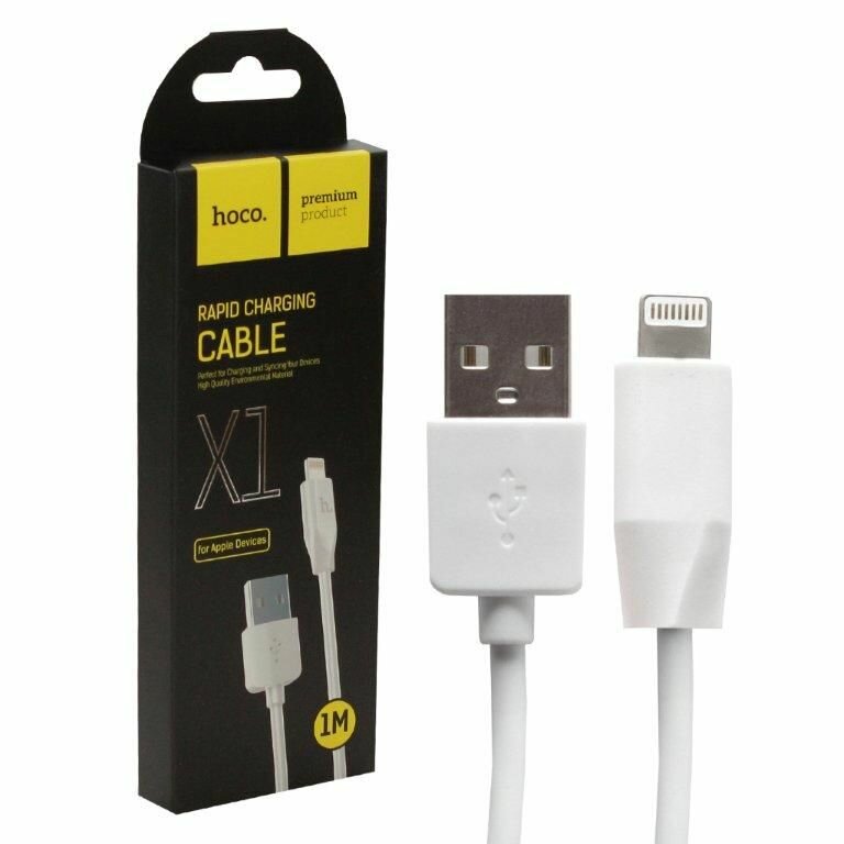 Hoco Кабель для Iphone Lightning/USB 2.0 Type-A, белый, 1м
