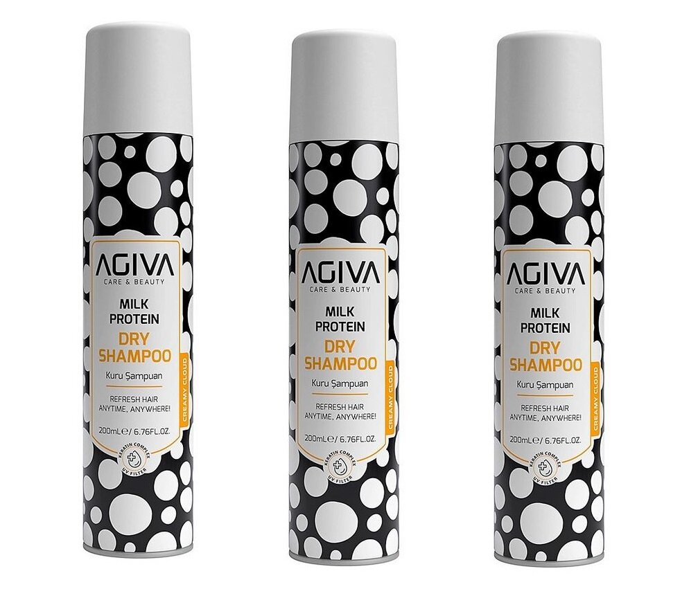 AGİVA Шампунь сухой для волос Milk Protein Amino Complex Pro Care, 200 мл - 3 штуки