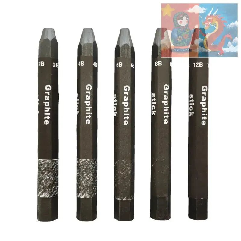Набор карандашей Graphite stick 2B 4B 6B 8B 12B для рисования и эскизов