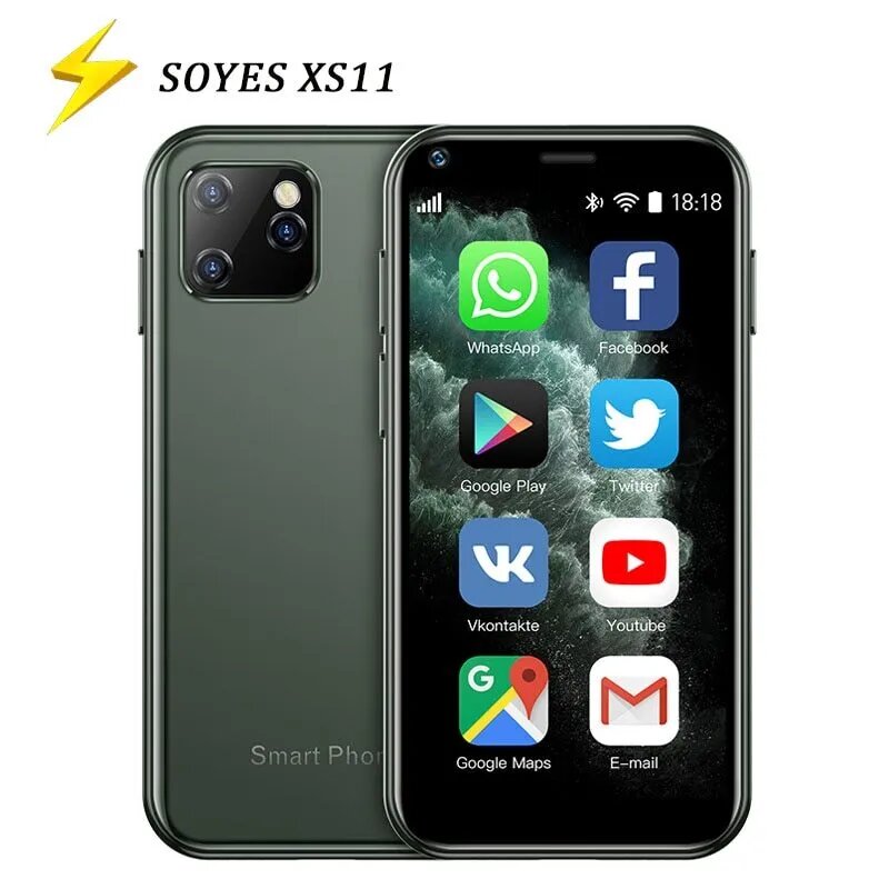 Мобильный телефон SOYES XS11 темно-зеленый 2.5 дюйма Android 6, 2 SIM карты