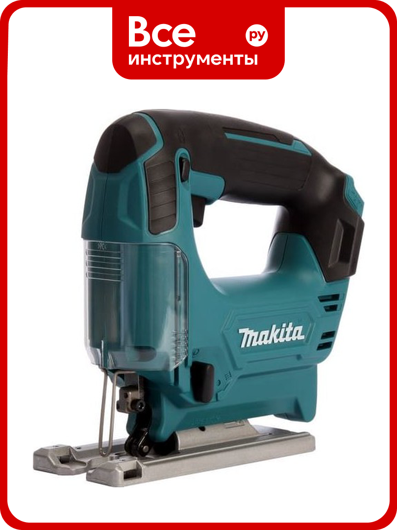 Лобзик Makita CXT JV101DZ с регулируемыми оборотами, литой подошвой и подключением к пылесосу, щеточный двигатель