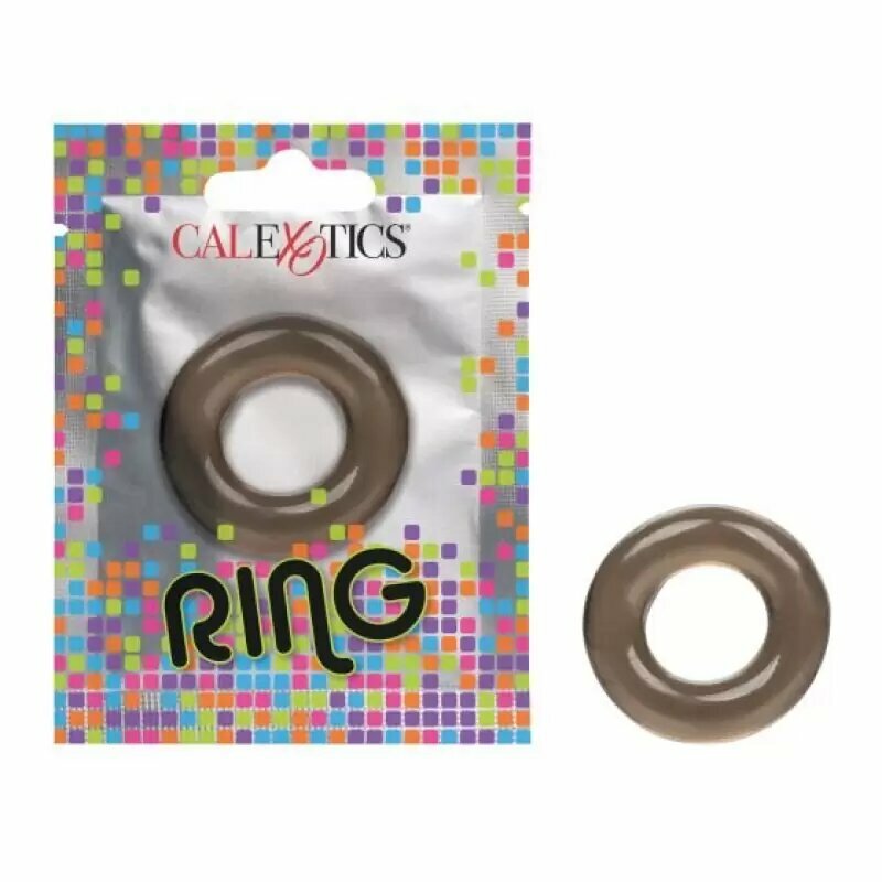 Гладкое эрекционное кольцо FOIL PACK RING, диаметр 2 см, ТПЕ, коричневый — фото 1
