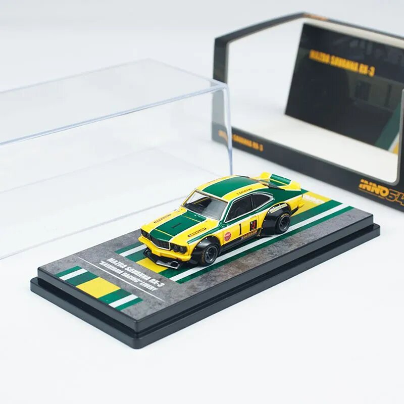 Машинка INNO MODEL 1:64 MAZDA SAVANNA RX3 KATAYAMA RACING Livery Die-cast Alloy Model Collection Toy Children Gifts