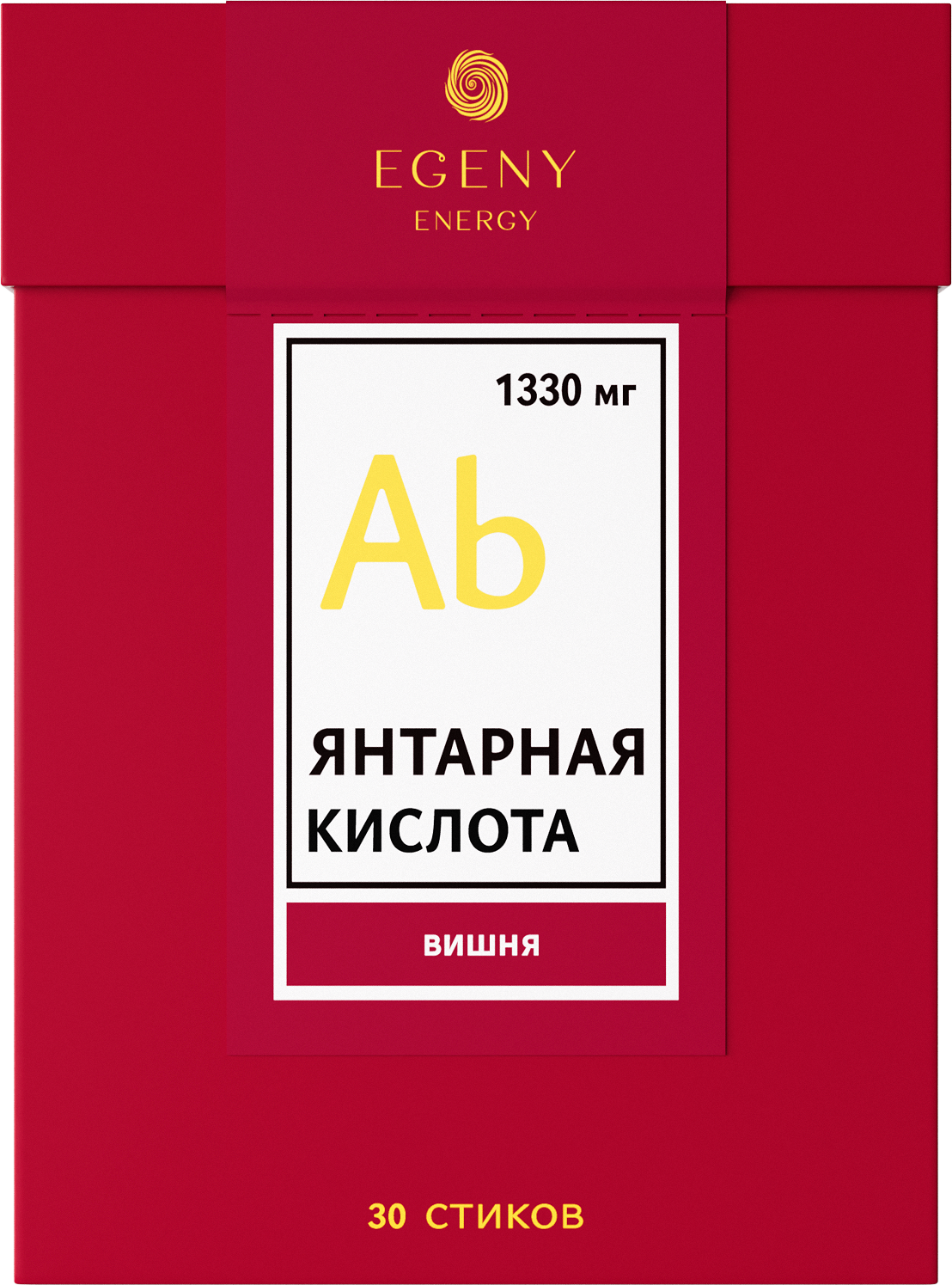 EGENY Натуральная янтарная кислота "Вишня" 30 стиков Natural Succinic Acid Egeny With Cherry Juice 30 Sticks 100ml