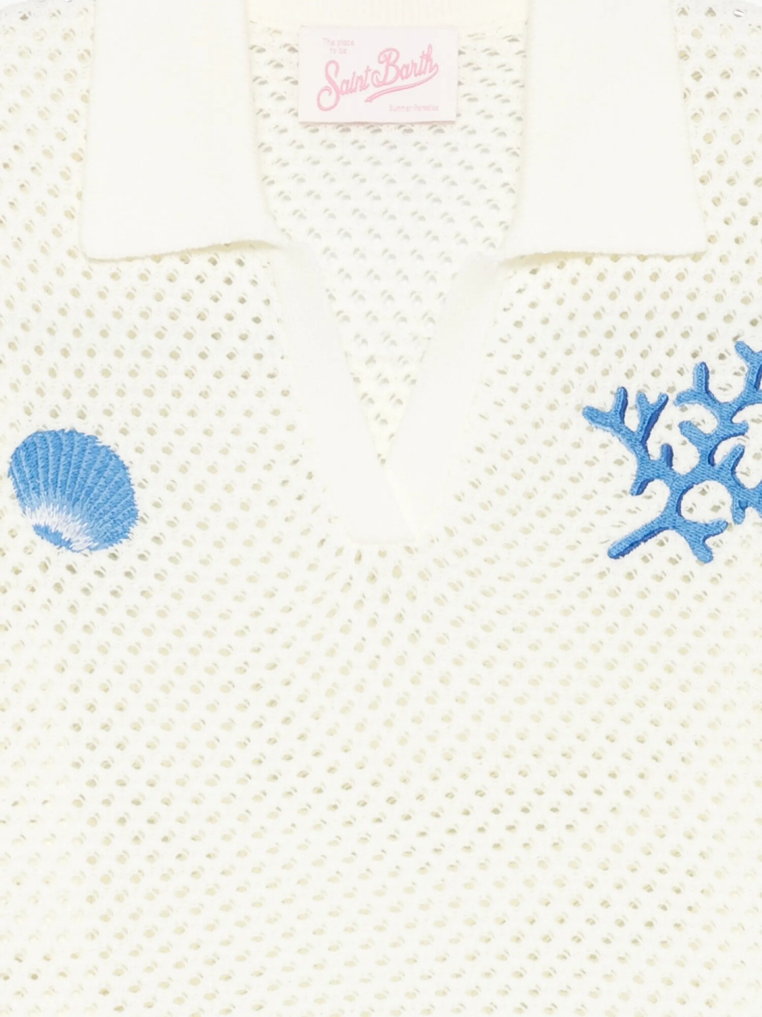 Свитер MC2 Saint Barth Pixie embroidered open-knit sweater, размер 46, , white — фото 1