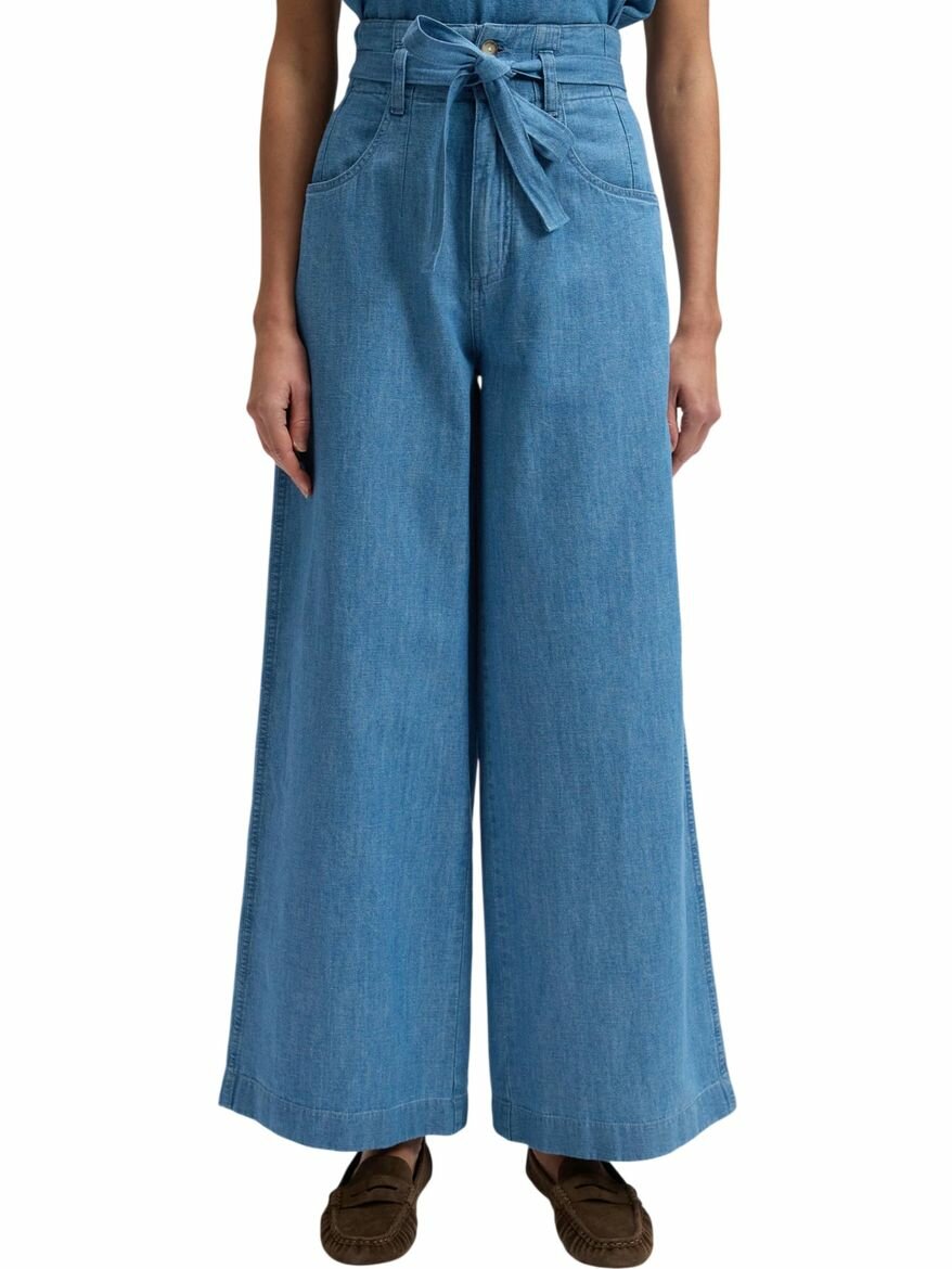 Джинсы клеш Women Regular Pleated Wide Leg Lightweight Jeans 
