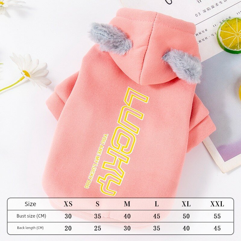 Розовые Уши Кошачий Топ Л 8-10 фунтов, Зимняя Одежда для Кошек, Ссылка на Грудь и Спину
