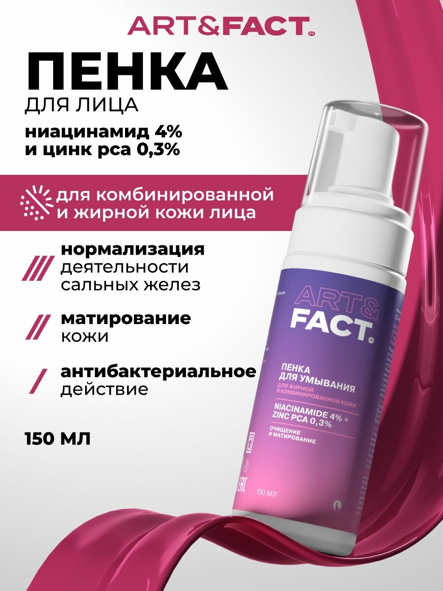 / Матирующая пенка для умывания лица с ниацинамидом 4% и цинком 0,3%, 150 мл