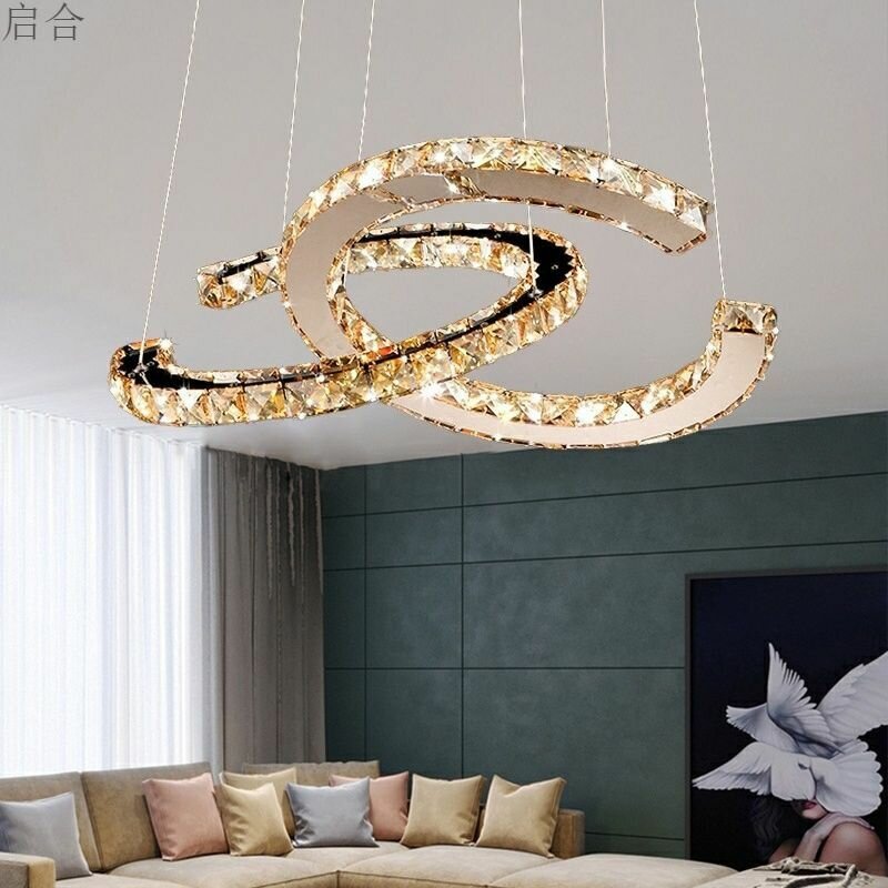 Янтарная металлическая люстра LED теплого цвета 80*60 см