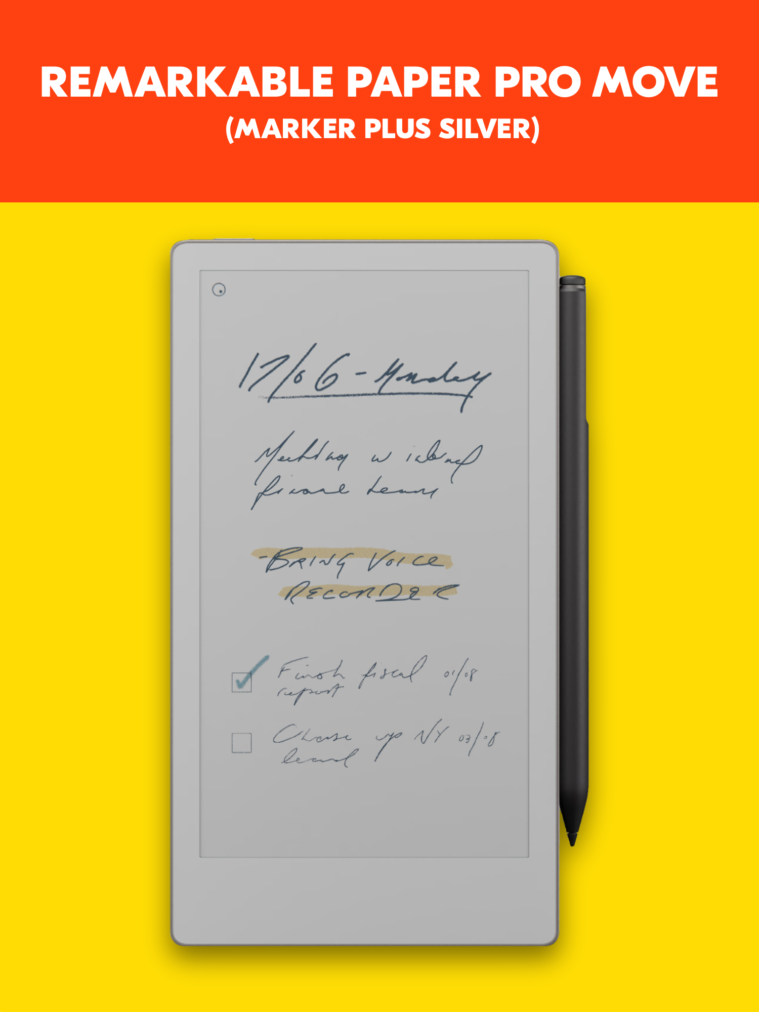 Графический планшет reMarkable Paper Pro Move 7.3", + стилус Marker Plus Silver