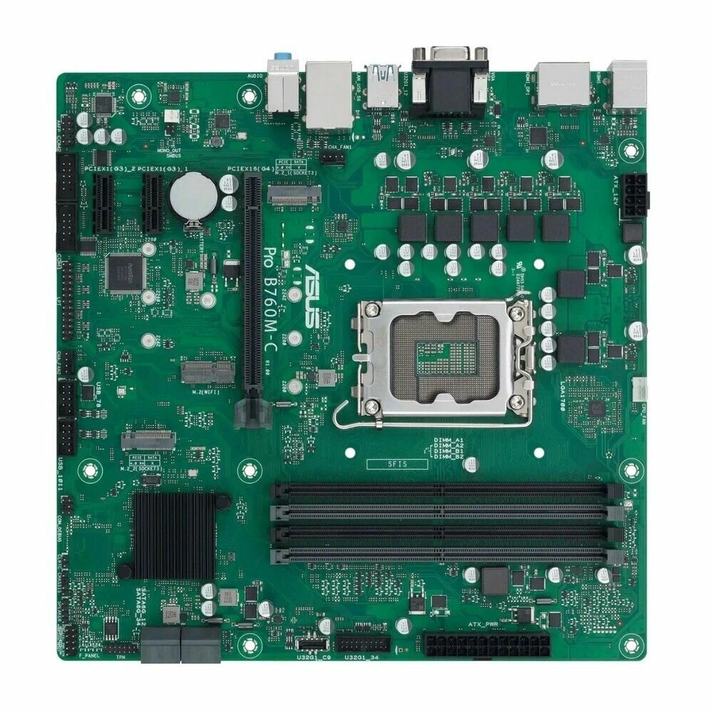 Материнская плата ASUS Pro B760M-C-CSM, LGA 1700, Intel B760, 4xDDR5