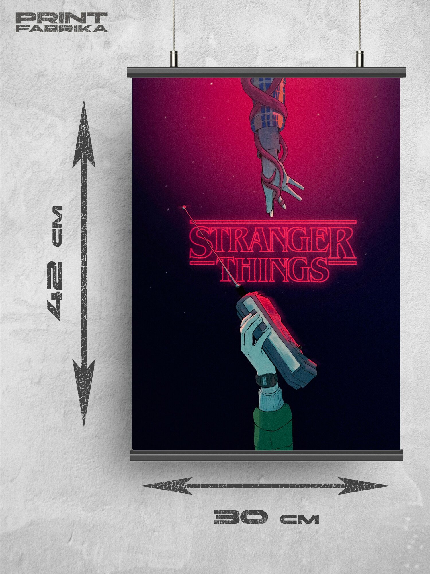 Постер "Stranger Things ОСД", интерьерный, без рамы, 30 х 42 см, фотобумага, фиолетовый — фото 1
