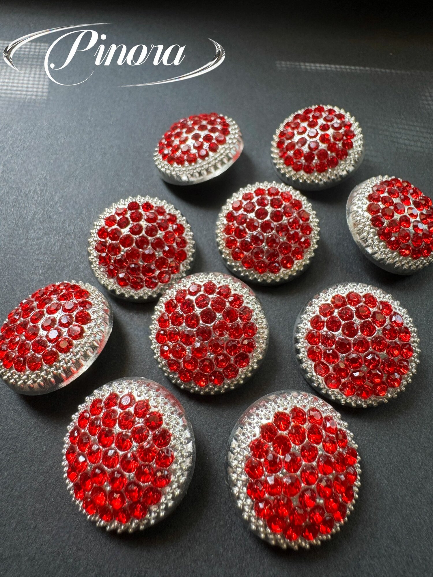 Пуговицы металлические, Декоративные пуговицы со стразами, красный,23 мм,5 шт металлические пуговицы с кристаллами декоративные свадебные пуговицы для костюмов