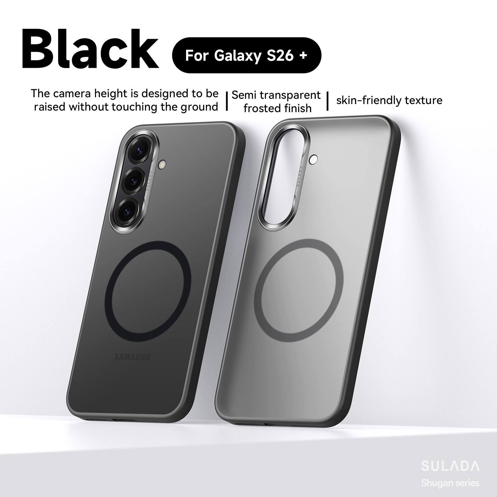 Чехол Для Samsung Galaxy S26 Plus / Самсунг Галакси S26+, soft touch, чехол-кардиомонитор, поликарбонат (PC), защита камеры, ударопрочный, усиленные углы, Samsung, Samsung Galaxy S26 Plus, black,