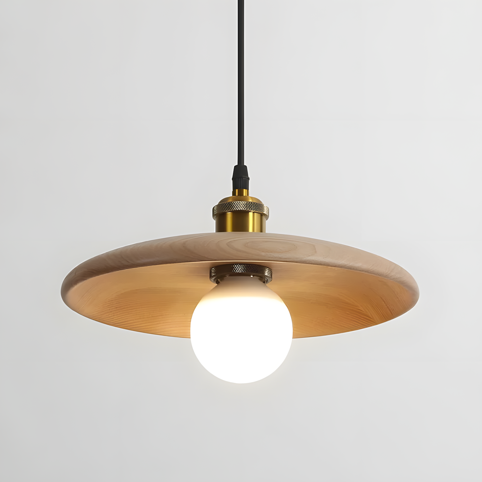 Трехцветная подвесная люстра QUANXUNHE, three color dimming, 28cm Wood color